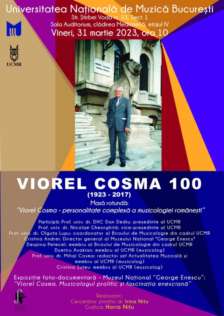 Centenarul muzicologului Viorel Cosma – Uniunea Compozitorilor și ...